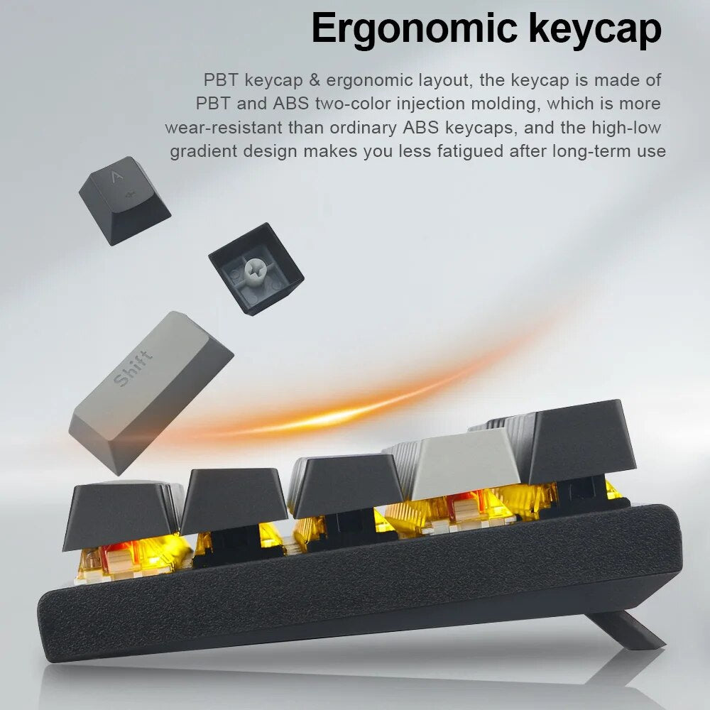 Mini Mechanical Gaming Keyboard 61 Keys Portable Keyboard For Travel